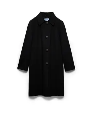 Prada Single-breasted Double Cashmere And Wool Coat - Black