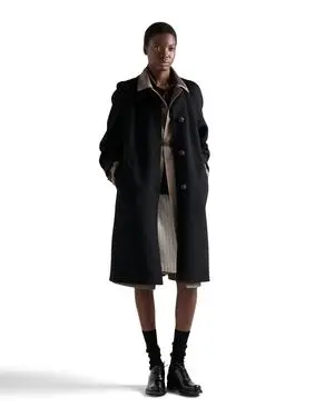 Prada Single-breasted Double Cashmere And Wool Coat