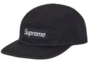 Supreme Washed Chino Twill Camp Cap - Black