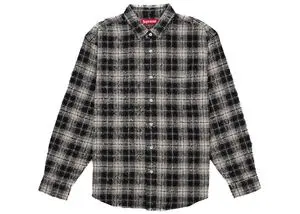 Supreme Frayed Textured Plaid Shirt - Black