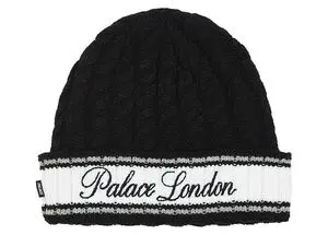 PALACE London Cable Knit Beanie - Black