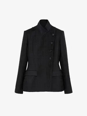Alexander McQueen Light Tweed Single-breasted Jacket - Black