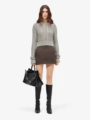 Alexander McQueen Metallic Cable Knit Jumper
