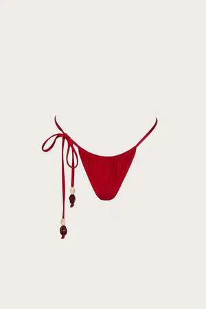 SAME Stone Beaded String Bottom - Red