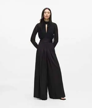 Karl Lagerfeld Pleated Polyester Jumpsuit