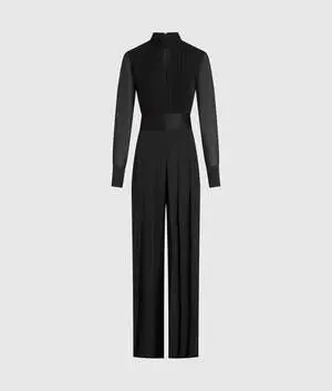 Karl Lagerfeld Pleated Polyester Jumpsuit