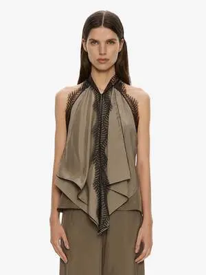 Christopher Esber Vera Split Lace Handkerchief Top