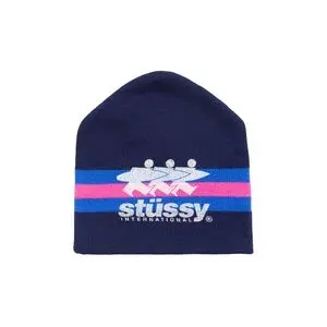 StÜssy Stripe Ski Beanie 'navy