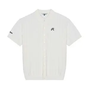 MALBON Crosscut Polo Shirt 'ivory - Cream
