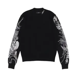 Amiri Floral Arm Print Long-sleeve T-shirt - Black