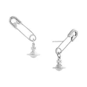 VIVIENNE WESTWOOD Safety Pin Orb Drop Earrings - Silver