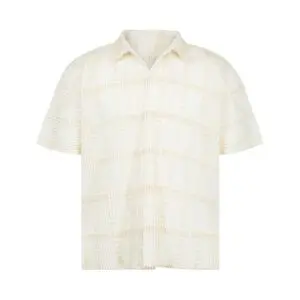 Issey Miyake Lace Grid Pleats Shirt - White
