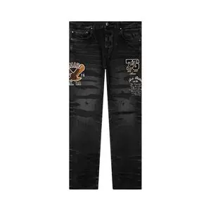 Amiri Varsity Eagle Logo Straight Jean 'faded