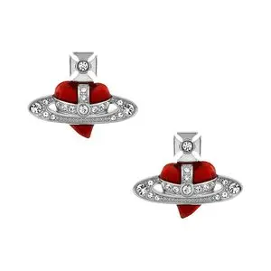 VIVIENNE WESTWOOD Diamante Heart Orb Earrings - Pink