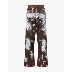 BASKETCASE Paint Splatter Cotton Denim Jeans - Brown