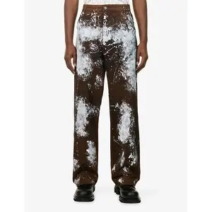 BASKETCASE Paint Splatter Cotton Denim Jeans