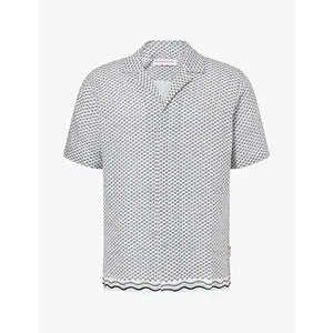 Orlebar Brown Maitan Ocra Printed Linen Shirt