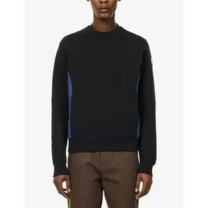 Moncler Contrast Crewneck Cotton-jersey Jumper