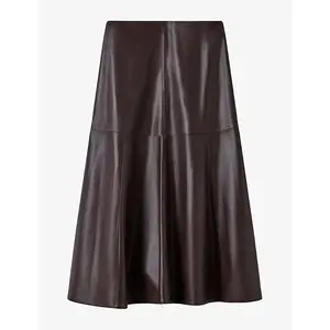 Whistles Flared Leather Maxi Skirt