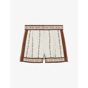 REISS Jayce Chain-print Satin Shorts