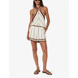 REISS Jayce Chain-print Satin Shorts