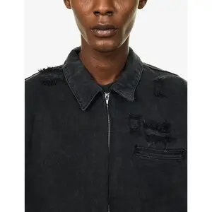 BASKETCASE Distressed Cotton Denim Jacket