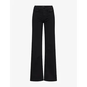 Paige Leenah Patch-pocket Wide-leg Stretch-denim Jeans