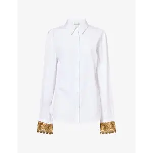 Dries Van Noten Bead-embellished Embroidered Cotton Shirt