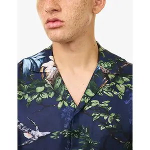 Orlebar Brown Maitan Printed Short-sleeve Silk Shirt Xxl