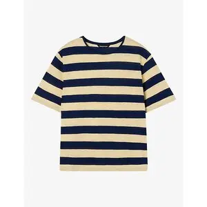 Whistles Wide Stripe-print Cotton T-shirt