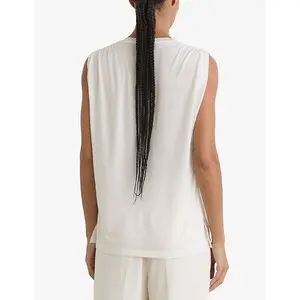 REISS Renita V-neck Silk-blend Top
