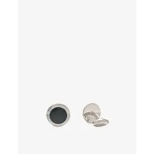 Dunhill Ad Coin Onyx Silver Cufflinks - Black