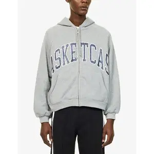 BASKETCASE Logo-print Athletics Studded Full-zip Jersey Hoody