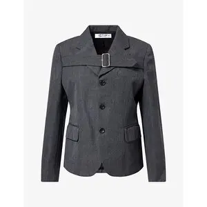Comme Des Garçons Buckle Notch-lapel Wool Blazer