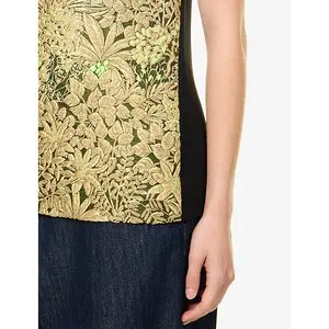 Dries Van Noten Embroidered Jacquard Woven Top