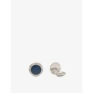 Dunhill Ad Coin Silver Cufflinks - Navy