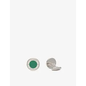 Dunhill Lock Disc Silver Cufflinks - Green