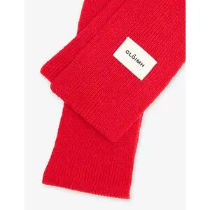 CLOIMH Branded-patch Ribbed Wool Scarf