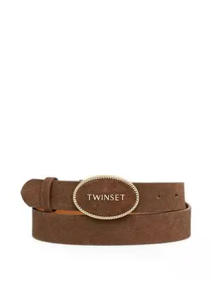 TWINSET Logo-plaque Suede Belt - Brown