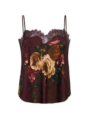 Cara Cara Nala Floral-print Lace-trim Top