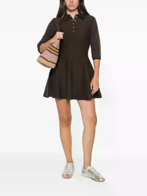 Maje Knit Collared Mini Dress - Brown