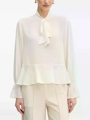 OUI Ruffled Tie Blouse