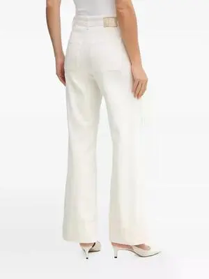 OUI Cream Wide-leg Jeans