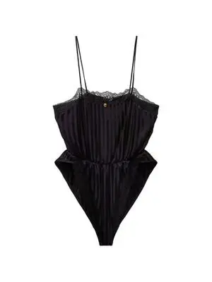 Versace Lace-trimmed Silk Jacquard Body