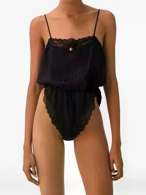 Versace Lace-trimmed Silk Jacquard Body