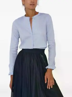 MOS MOSH Mmmattie Ruffle Buttoned Shirt - Blue