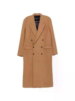 SPINA Double-breasted Layered-hood Coat