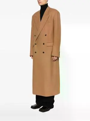 SPINA Double-breasted Layered-hood Coat