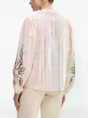 MOS MOSH Striped Embroidered Shirt