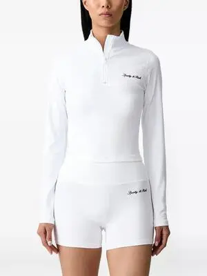 SPORTY & RICH Logo-print Quarter-zip Sweatshirt